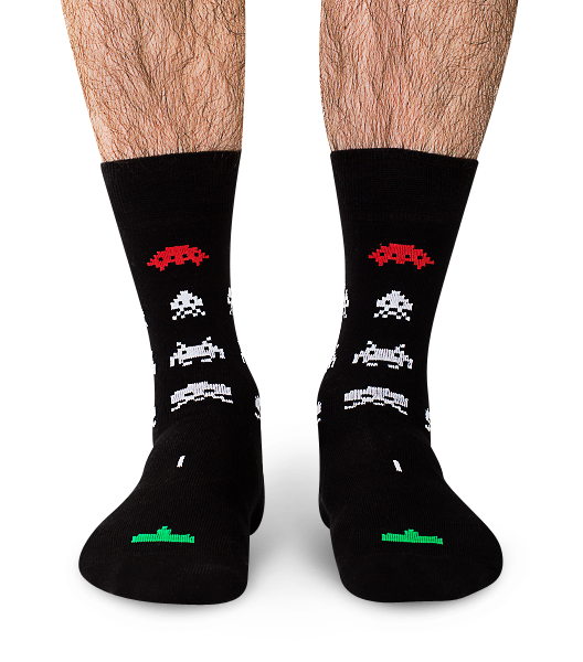 Eight-bit invaders | Funny colorful socks | Buy funny colorful socks ...