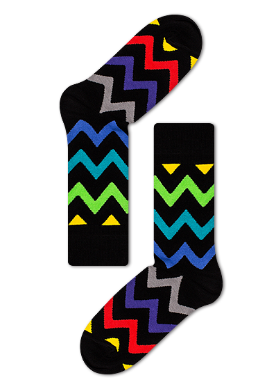 Black Zigzag | Funny colored socks | Buy funny colored socks for women ...