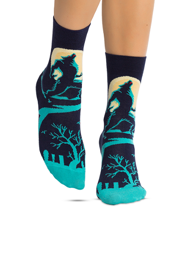 Moon and Werewolf | Funny colorful socks | Buy funny colorful socks for ...