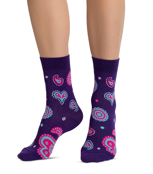 Purple Boteh Print | Funny colorful socks | Buy funny colorful socks ...