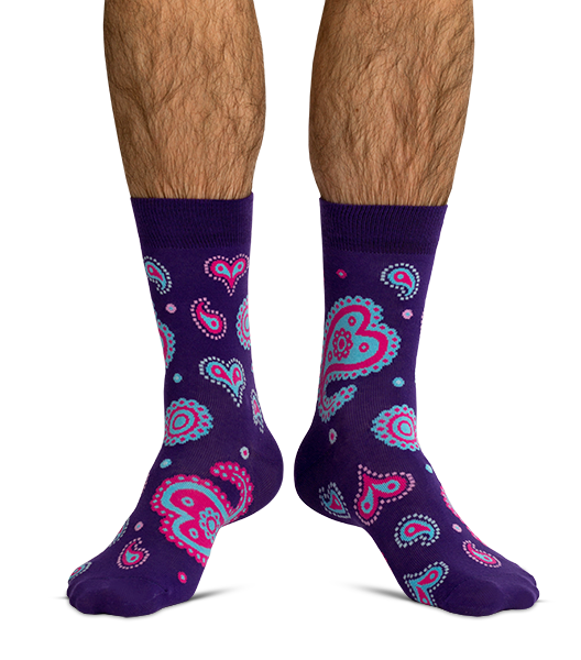 Purple Boteh Print | Funny colorful socks | Buy funny colorful socks ...