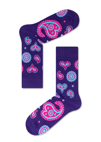 Purple Boteh Print | Funny colorful socks | Buy funny colorful socks ...