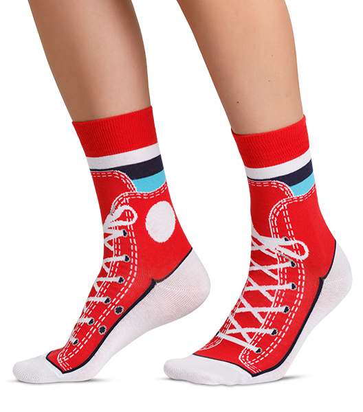 Red Sneaker | Funny colorful socks | Buy funny colorful socks for women ...
