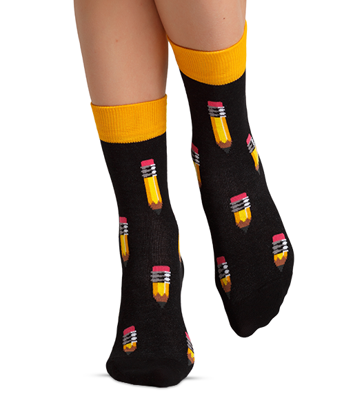 Pencil with Eraser | Funny colorful socks | Buy funny colorful socks ...