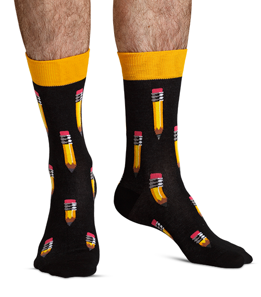 Pencil with Eraser | Funny colorful socks | Buy funny colorful socks ...