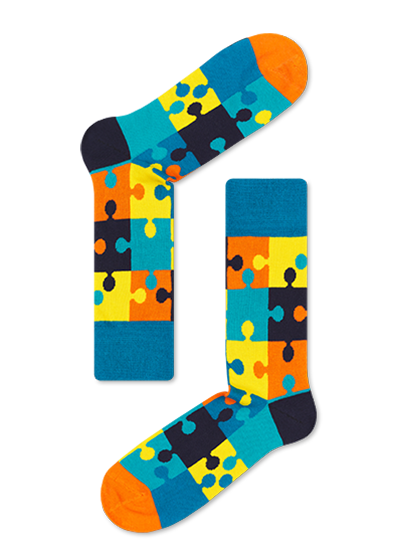 Jigsaw Puzzle Completed | Funny colorful socks | Buy funny colorful ...